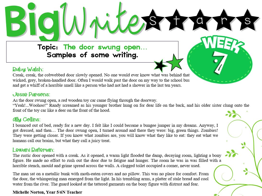 Big Write Stars Week 7