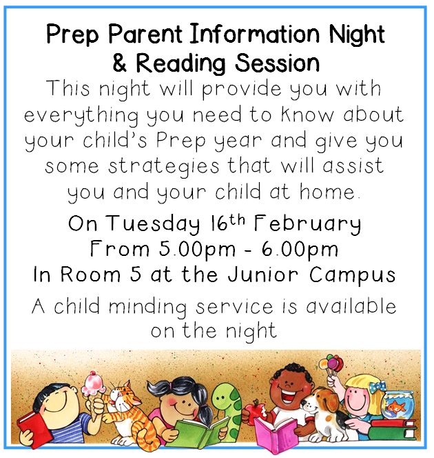Prep Parent Information Night